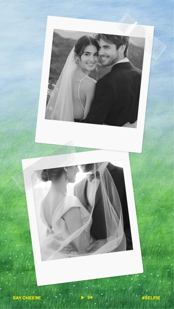 Wedding instant film photo collage, | Premium Photo Collage Maker ...