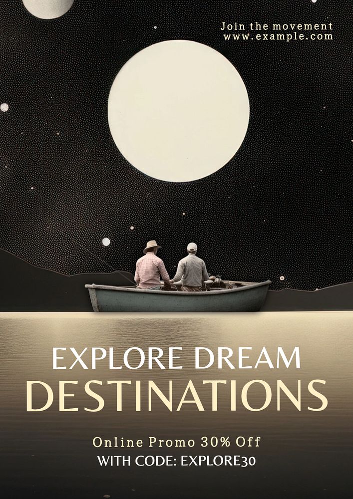 Explore dream destinations poster template | Premium Editable Template ...