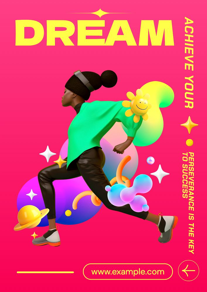 Achieve your dream poster template | Premium Editable Template - rawpixel