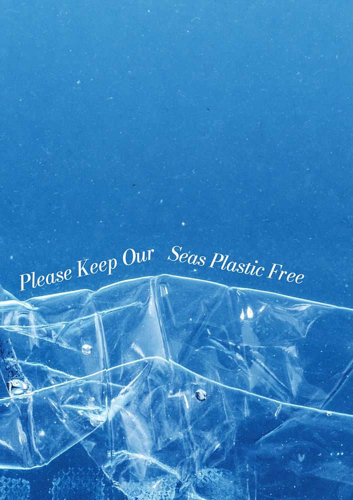 Plastic & sea poster template, | Free Editable Template - rawpixel