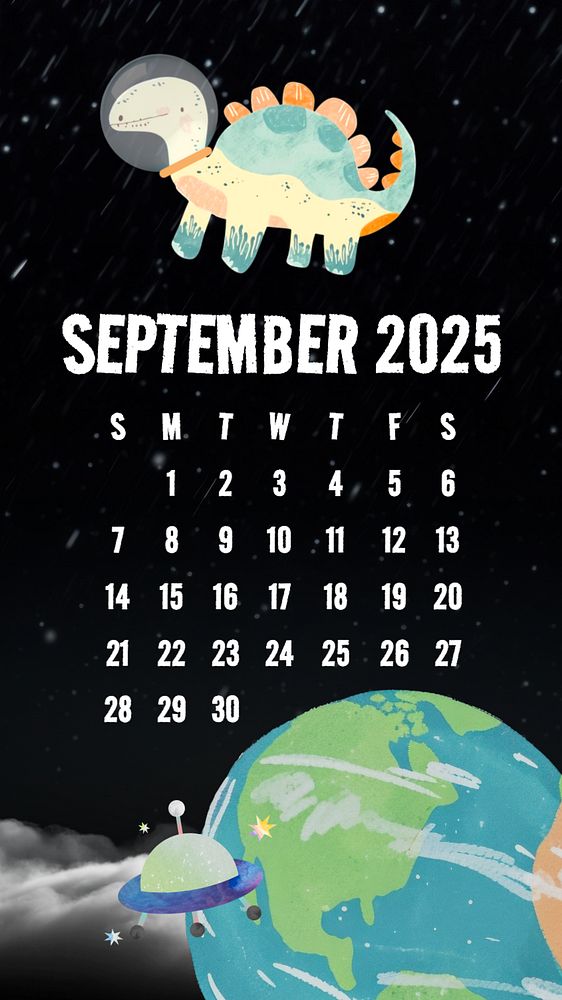 September 2025 calendar mobile wallpaper | Premium Editable Template ...