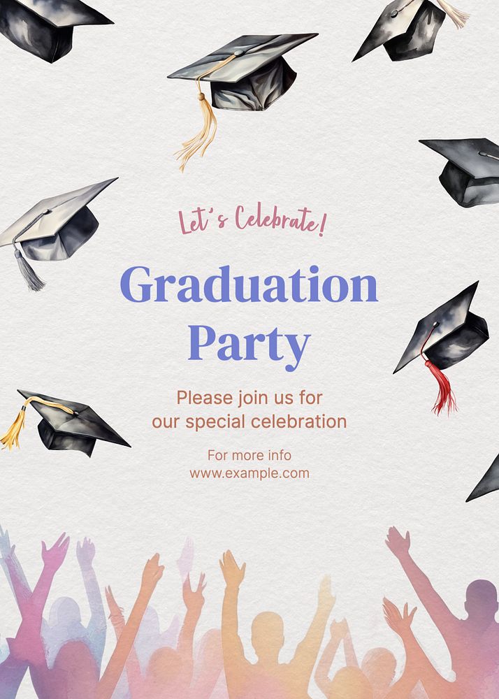 Graduation party poster template | Premium Editable Template - rawpixel
