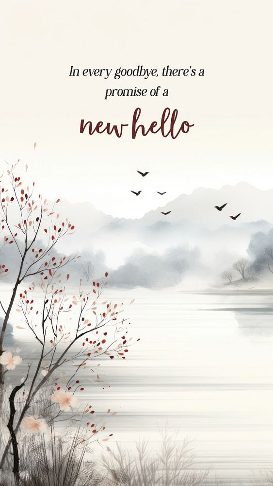 Goodbye quote mobile wallpaper template | Premium Editable Template ...