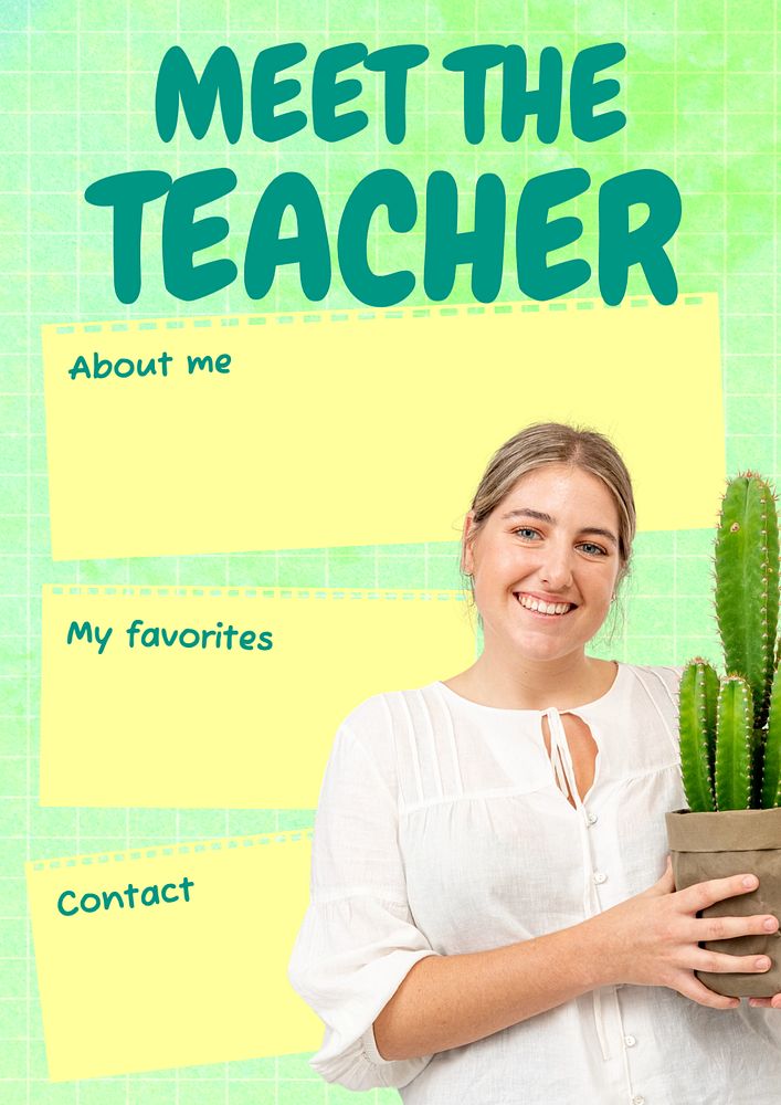 Meet the teacher poster template | Free Editable Template - rawpixel