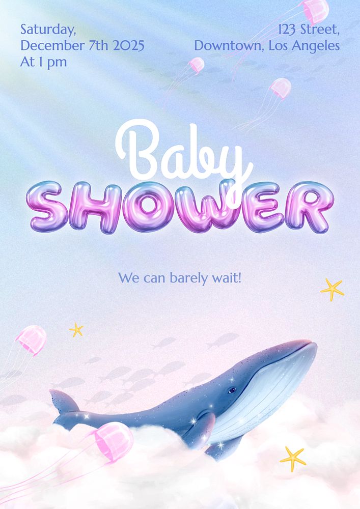 Baby shower poster template | Premium Editable Template - rawpixel