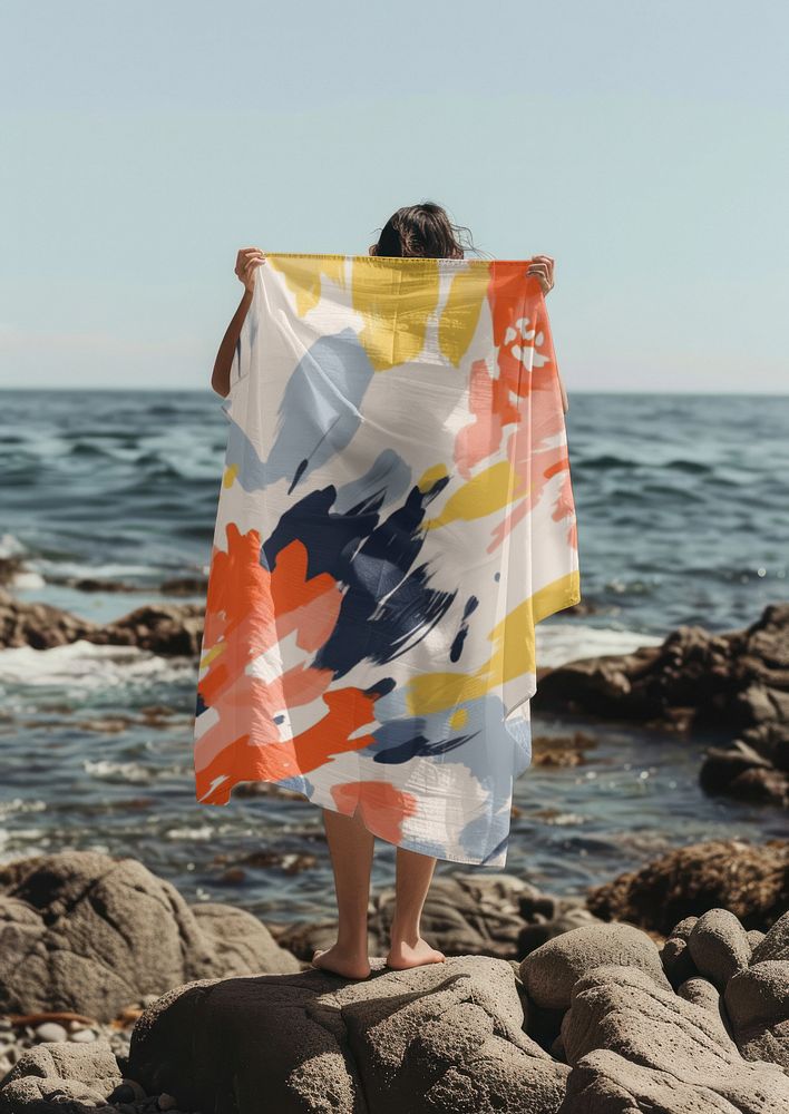 Editable beach towel mockup | Free Mockup Generator - rawpixel