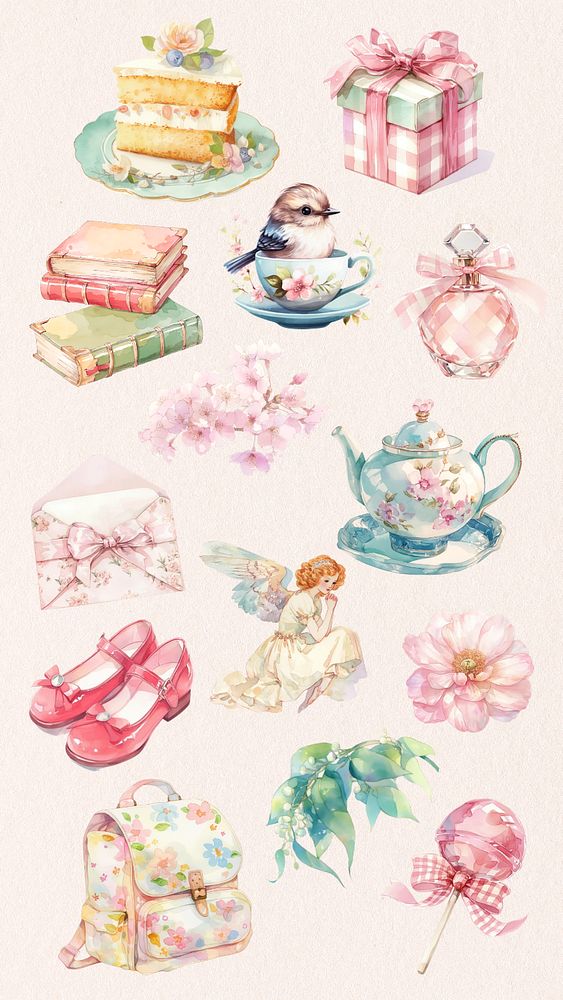 Editable watercolor girly style design | Premium Editable Design - rawpixel