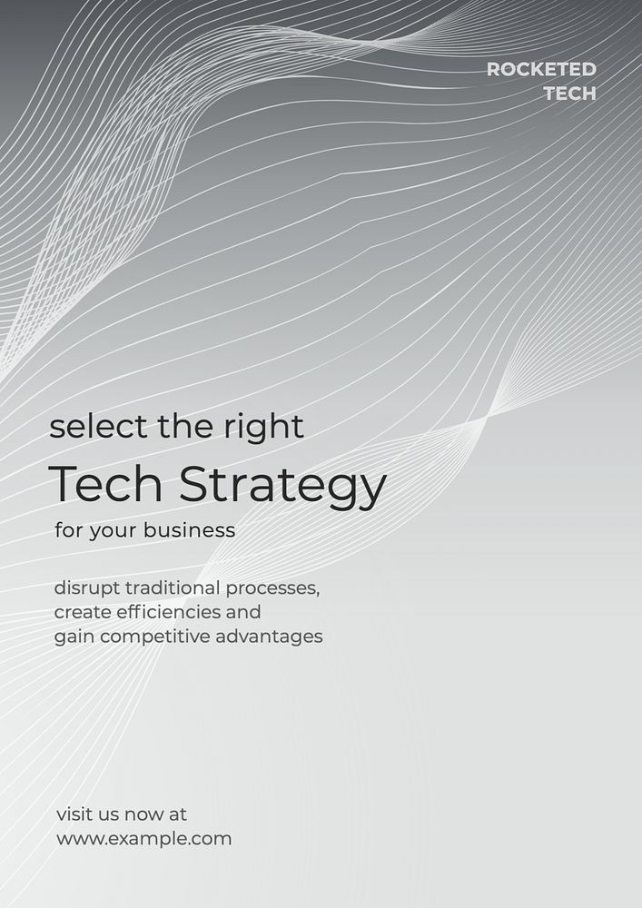 Tech strategy gradient poster template, | Premium Editable Template ...