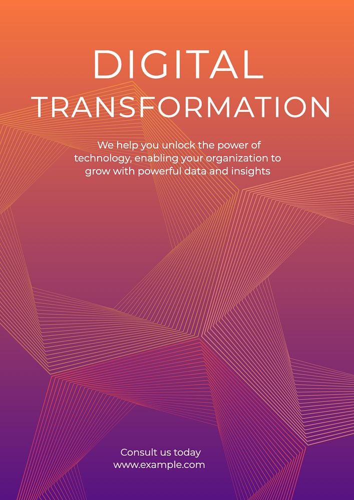 Digital transformation gradient poster template | Premium Editable ...