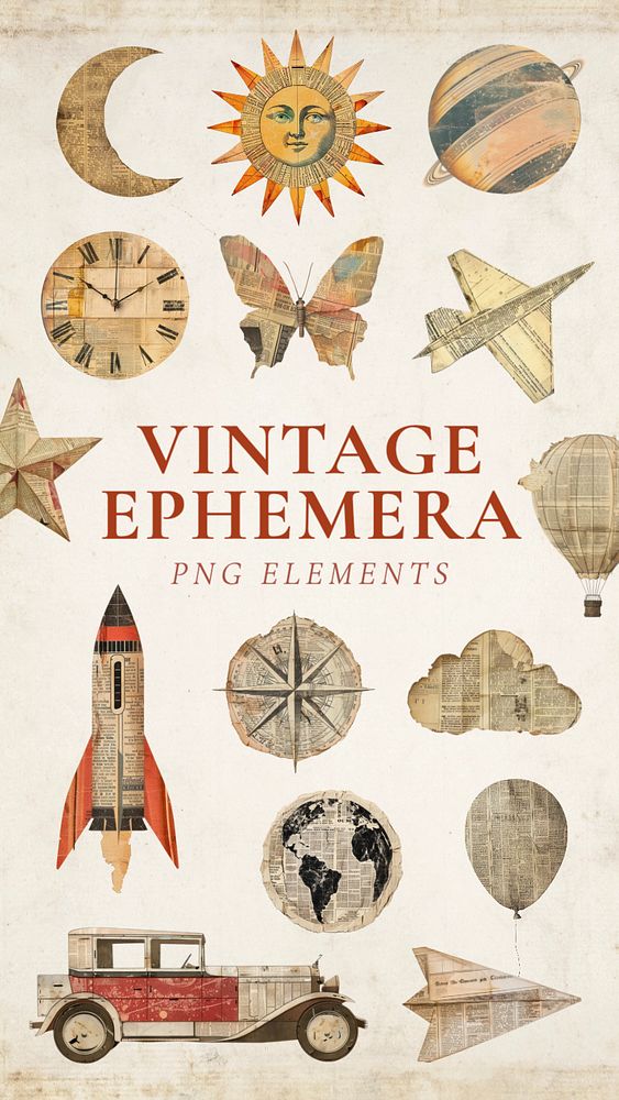 Editable vintage ephemera design element | Premium Editable Design ...