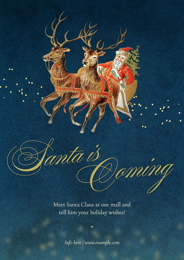 Christmas & Santa editable greeting | Free Editable Template - rawpixel