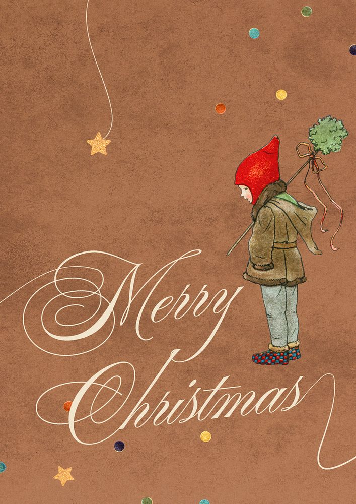 Merry Christmas editable greeting card | Free Editable Template - rawpixel