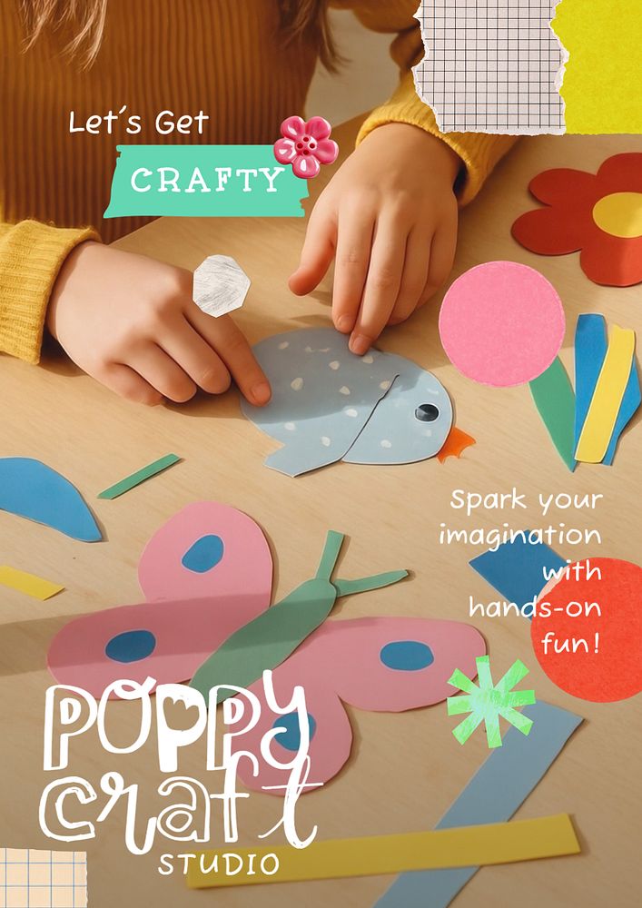 Creative hands-on crafting poster template | Premium Editable Template ...