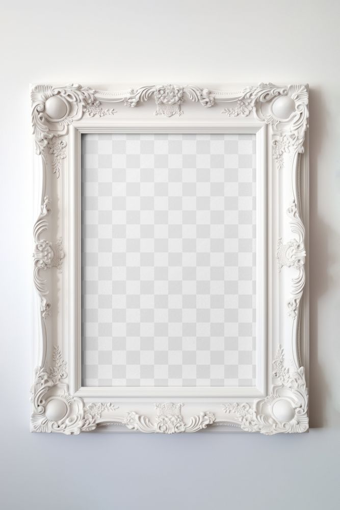 PNG ornate white picture frame | Premium PNG - rawpixel