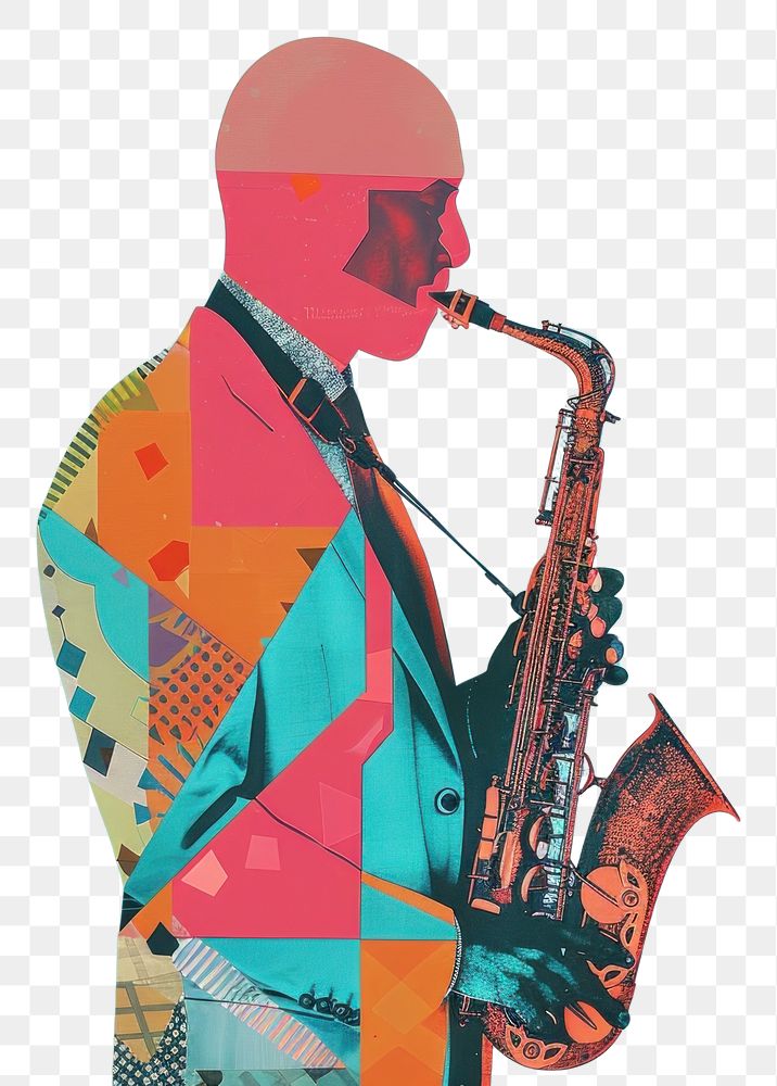 PNG Head man playing saxophone | Free PNG - rawpixel