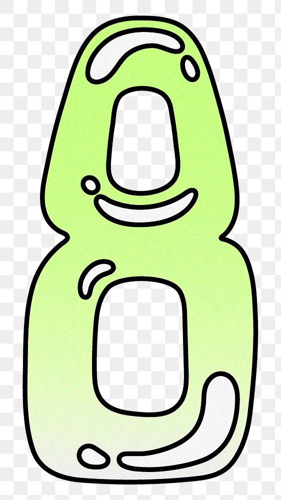 Number 8 png gradient lime | Free PNG - rawpixel