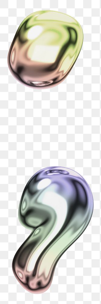 Semicolon sign png holographic fluid | Free PNG - rawpixel