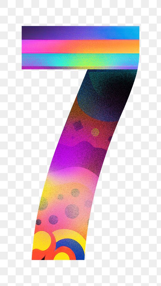 Number 7 png funky abstract | Free PNG - rawpixel