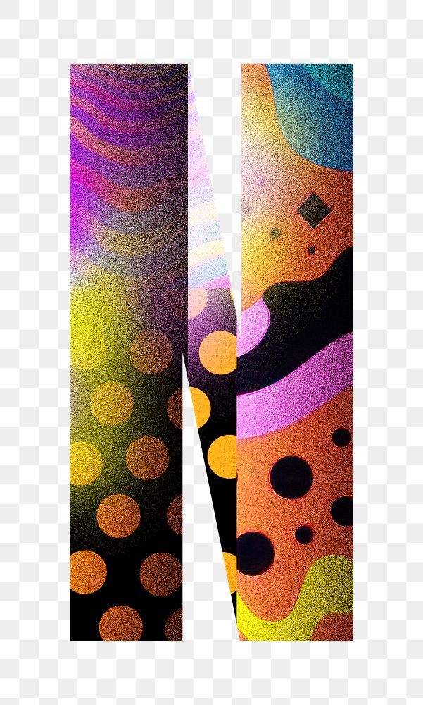 Letter N png funky abstract | Free PNG - rawpixel