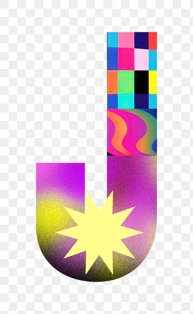 Letter J png funky abstract | Free PNG - rawpixel