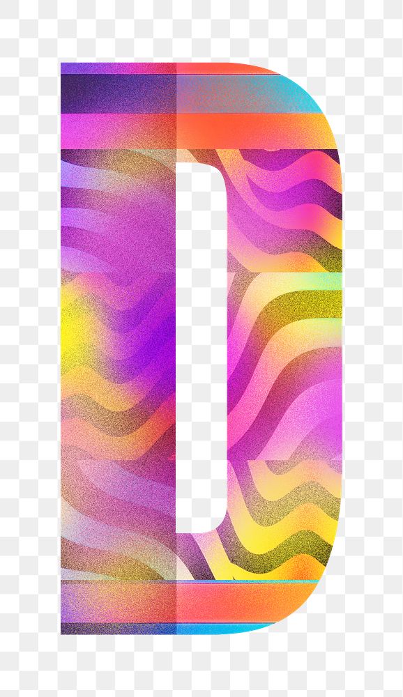 Letter D png funky abstract | Free PNG - rawpixel