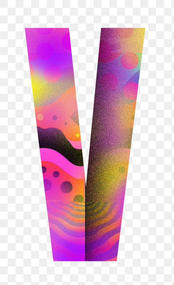Letter V png funky abstract | Free PNG - rawpixel