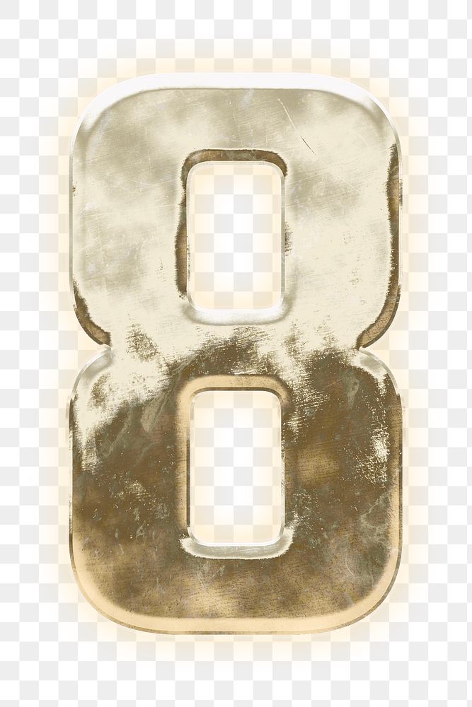 Gold number 8 png metallic | Premium PNG - rawpixel