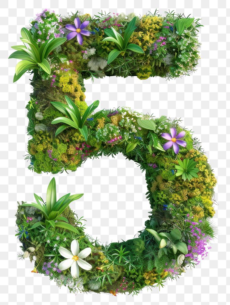 PNG 5 Number flower graphics | Premium PNG - rawpixel