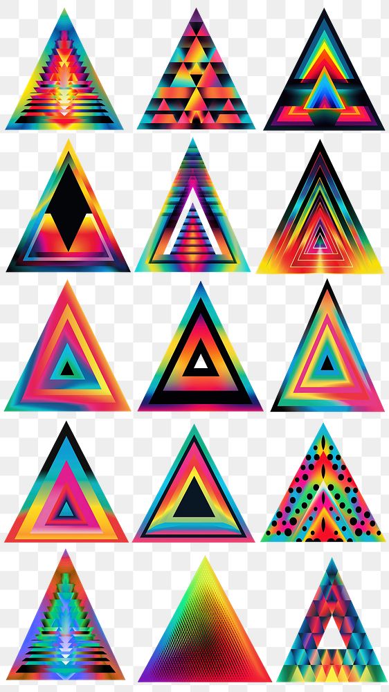 Abstract psychedelic triangle shape png | Free PNG - rawpixel