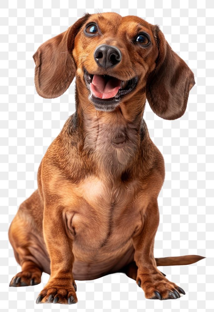 PNG Happy dachshund white background | Free PNG - rawpixel
