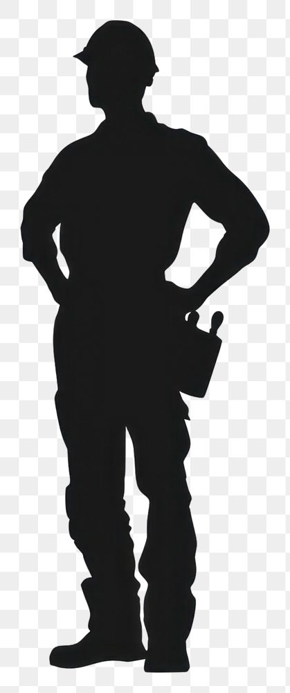 PNG Silhouette construction worker standing | Free PNG - rawpixel
