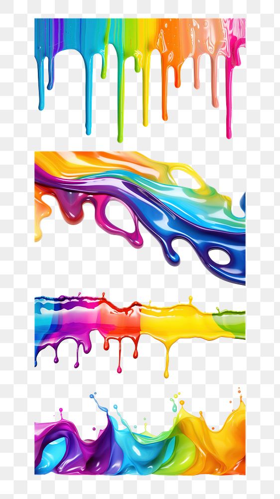 PNG melting color border set, | Premium PNG - rawpixel