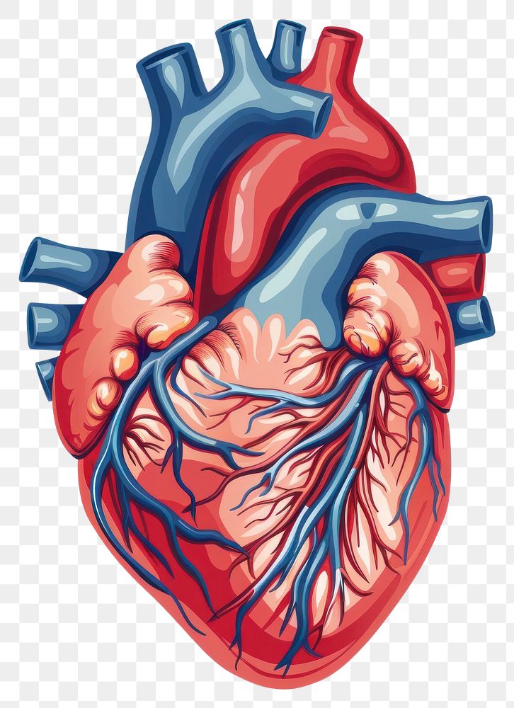 Detailed anatomical heart illustration | Premium PNG - rawpixel