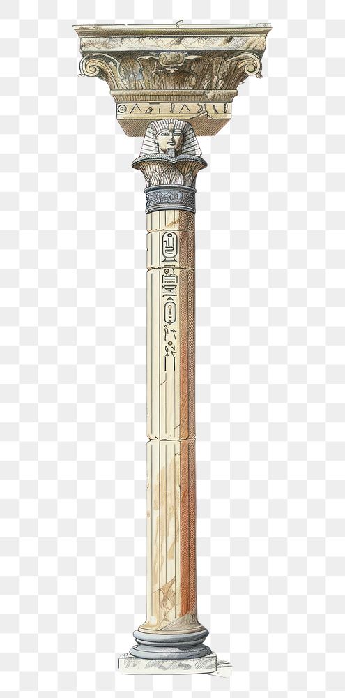 PNG Ancient Egyptian architectural column | Free PNG - rawpixel