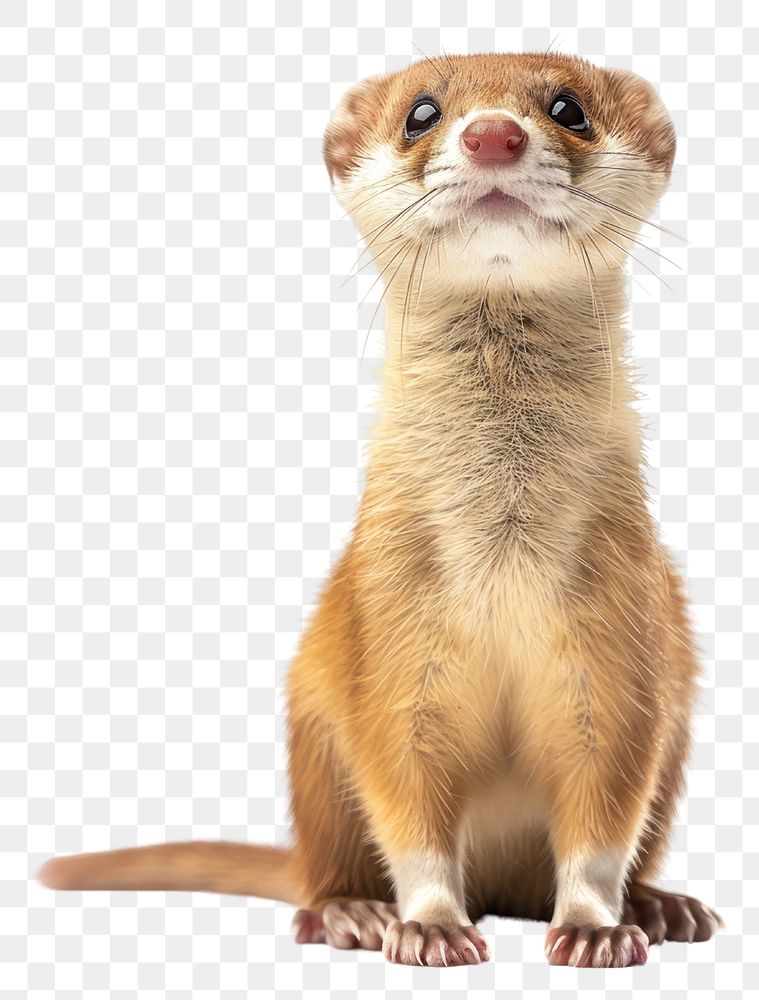 PNG Adorable stoat standing white | Free PNG - rawpixel