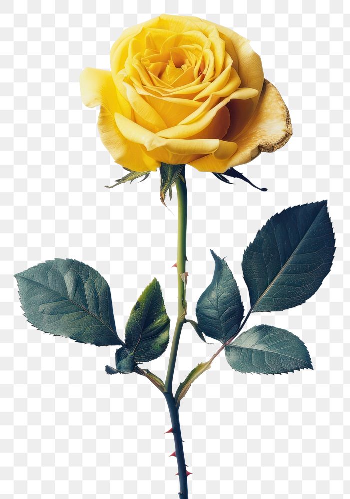 PNG Elegant yellow rose stem | Free PNG - rawpixel