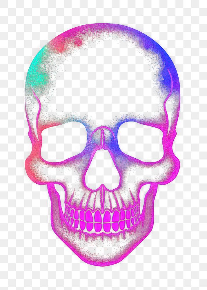 Neon glowing skull illustration | Premium PNG - rawpixel