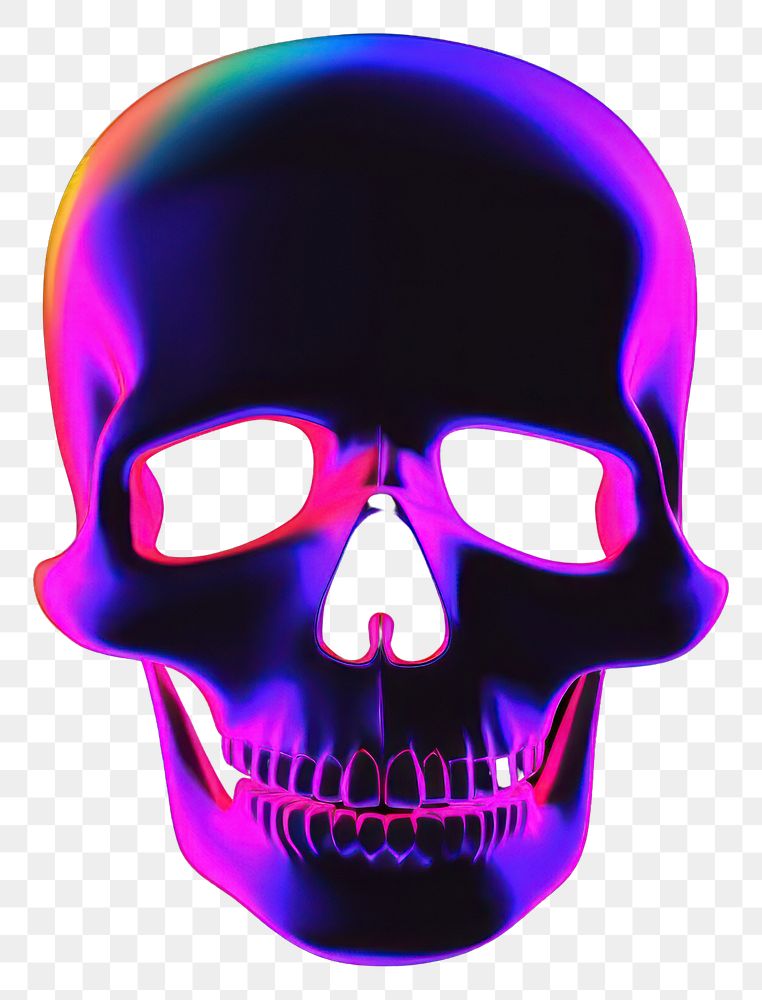Neon glowing skull illustration | Free PNG - rawpixel