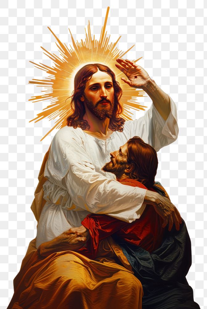 PNG Divine embrace, radiant holiness, | Free PNG - rawpixel