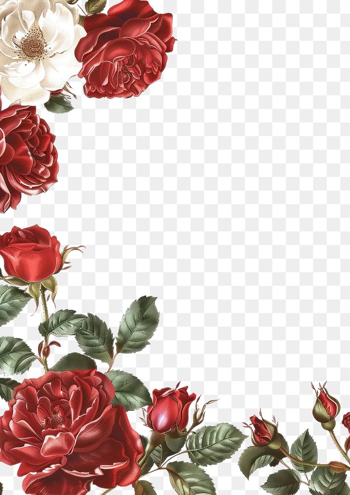 PNG Elegant floral border roses | Free PNG - rawpixel