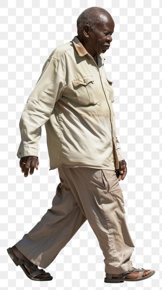 PNG Elderly man walking casually. | Premium PNG - rawpixel