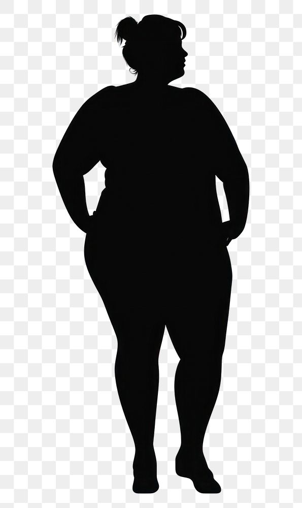 PNG Silhouette plus-size woman standing | Free PNG - rawpixel