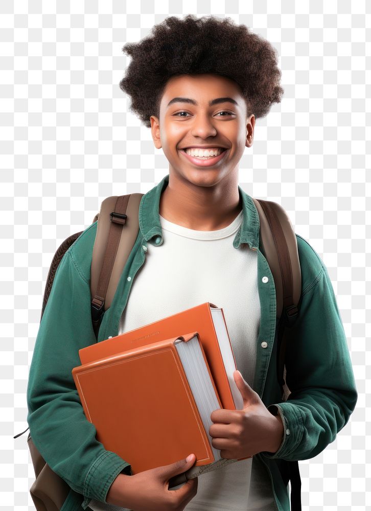 PNG Smiling student holding books | Premium PNG - rawpixel