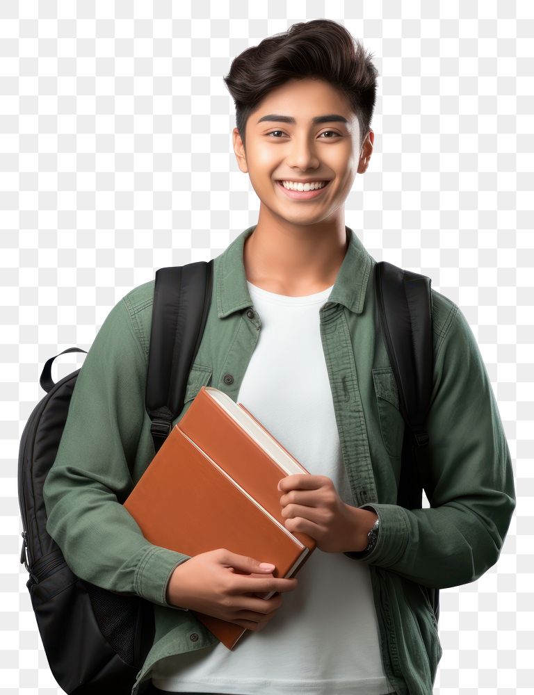 PNG Smiling student holding books | Premium PNG - rawpixel