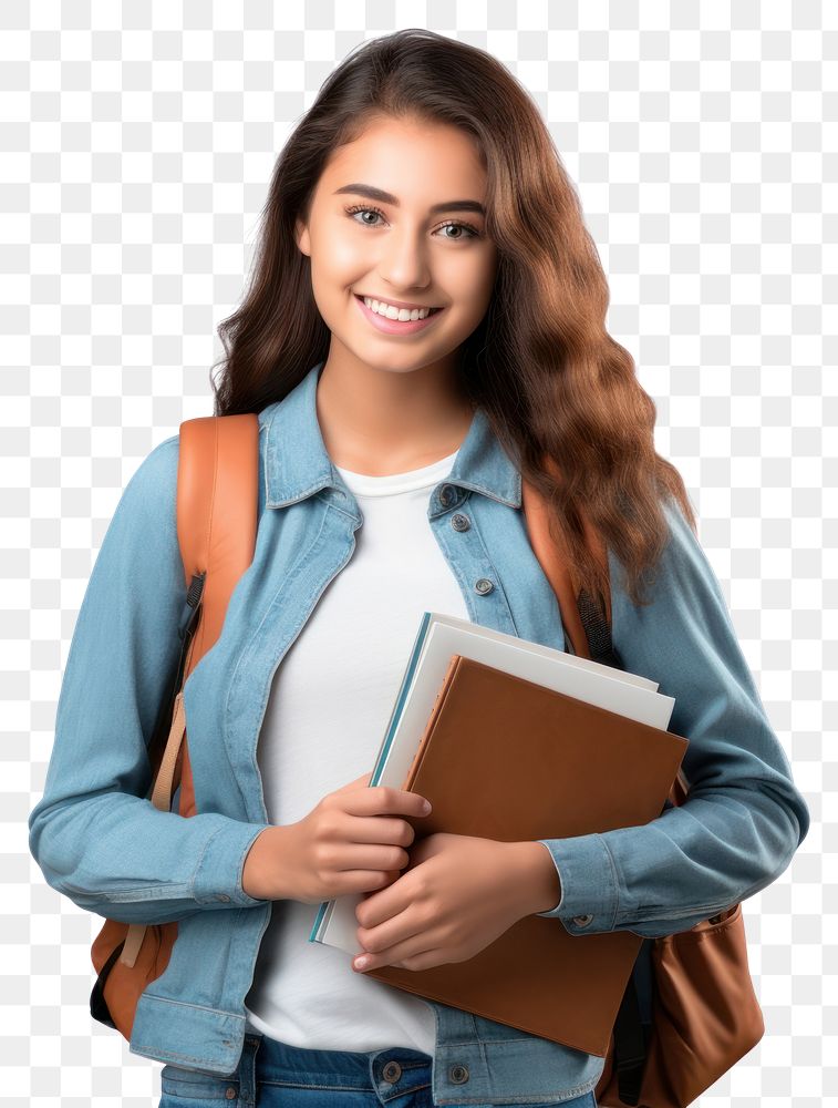 PNG Smiling student holding books | Premium PNG - rawpixel