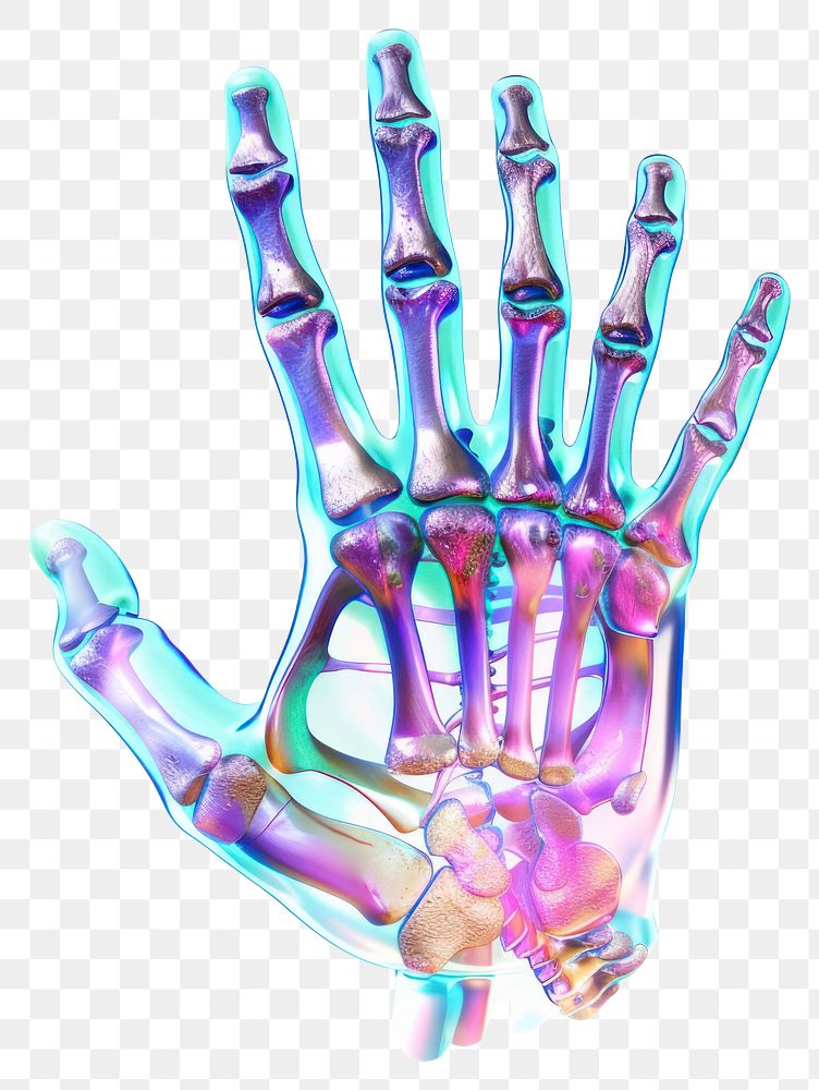 PNG Colorful skeletal hand illustration | Free PNG - rawpixel