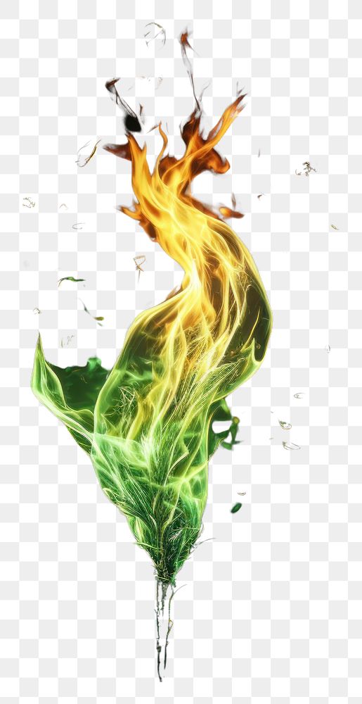 PNG Abstract fiery green flame | Free PNG - rawpixel