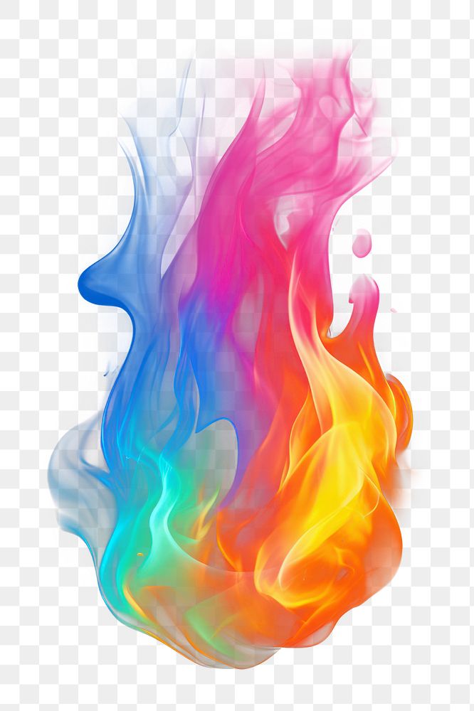 Vibrant multicolored flame design | Free PNG - rawpixel