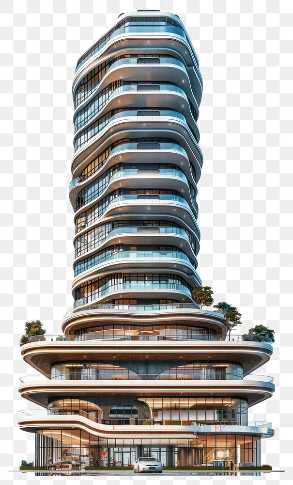 PNG Modern futuristic high-rise architecture | Premium PNG - rawpixel