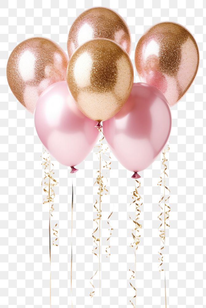 PNG Pink gold balloons celebration | Premium PNG - rawpixel